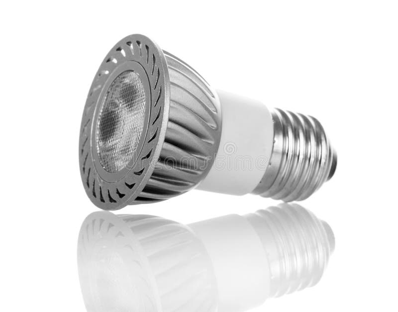 Led Bulb with Reflection on the Ground Stock Photo - Image of ...
