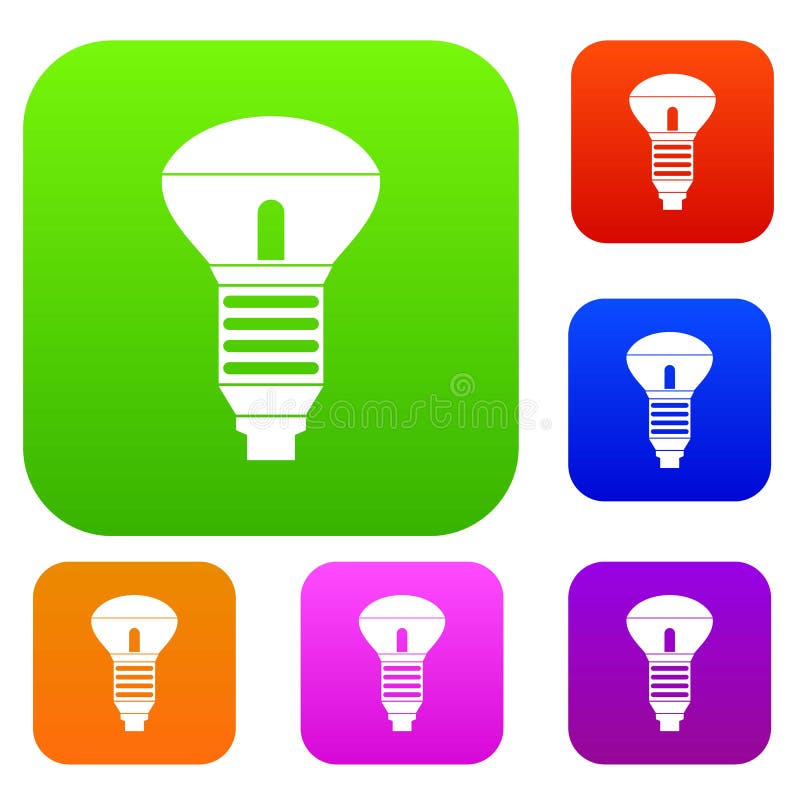 Led bulb set collection stock vector. Illustration of icon - 97949522
