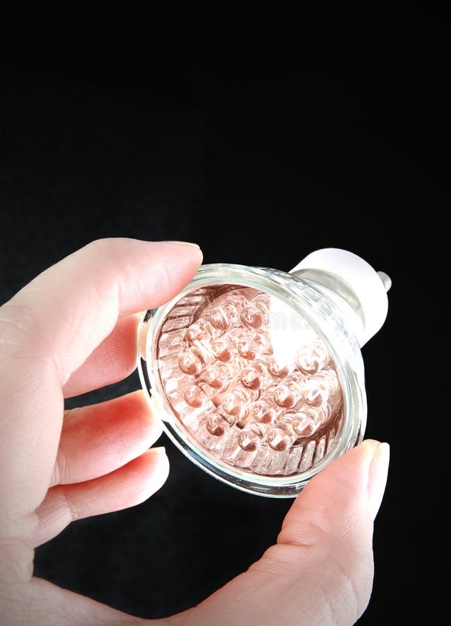 Led bulb in woman s hand stock image. Image of electricity - 29379203