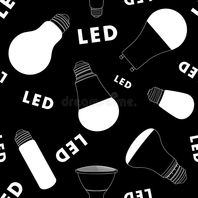LED Light Bulbs Seamless Texture Stock Vector - Illustration of ...