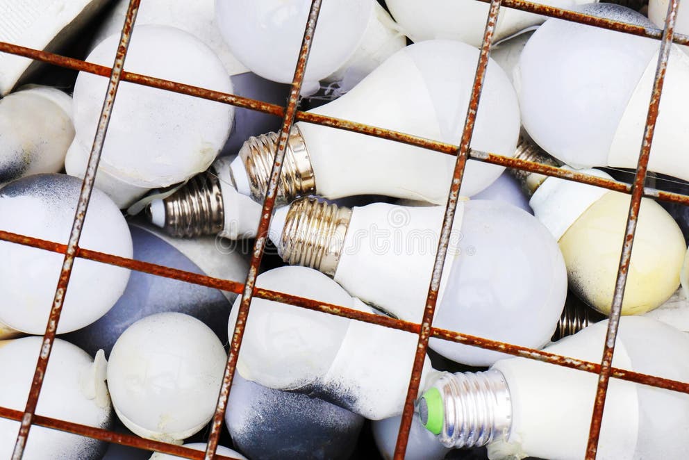 LED Bulbs. Disposal of Hazardous Waste Stock Photo - Image of recycling ...