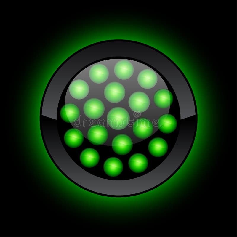 Black Led Light Power Button Stock Vector - Illustration of macro ...