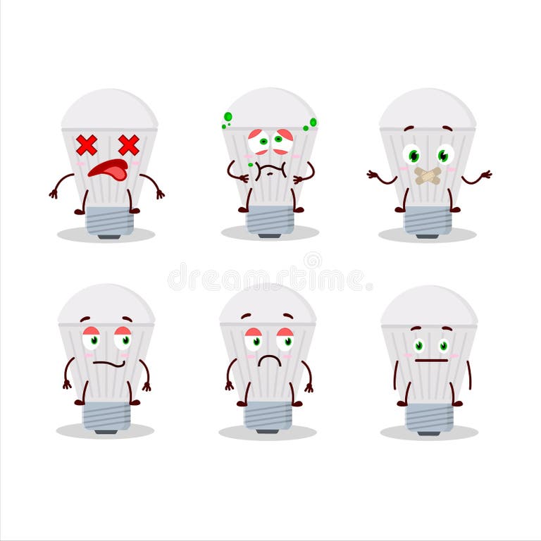 Led Cartoon in Character with Nope Expression Stock Vector ...