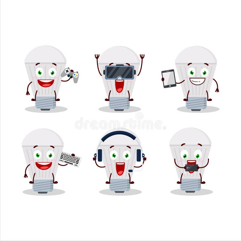 Led Cartoon Character are Playing Games with Various Cute Emoticons ...