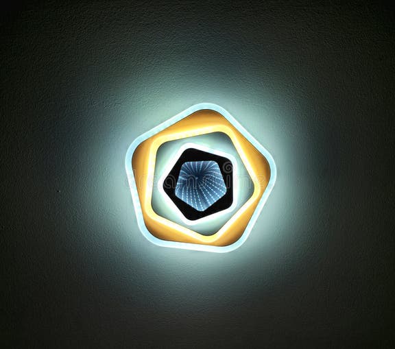 LED Ceiling Light with Infinity Mirror Effect Stock Photo - Image of ...
