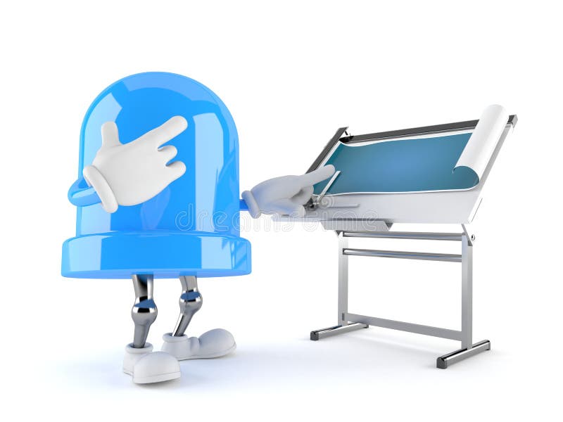 LED Character with Blueprint Stock Illustration - Illustration of ...