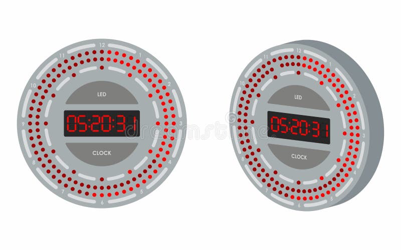 Led clock colored stock vector. Illustration of masculine - 123337015