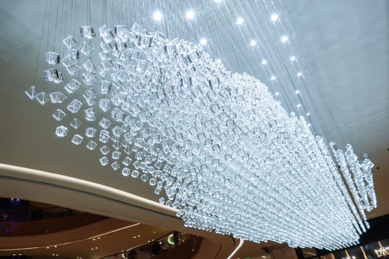 Led Crystal Ceiling Lighting Stock Photo - Image of design, clean ...