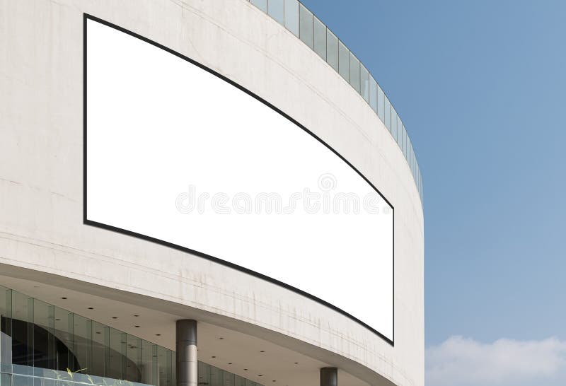 LED Curve Display Billboard on Building with Mock Up White Screen and ...