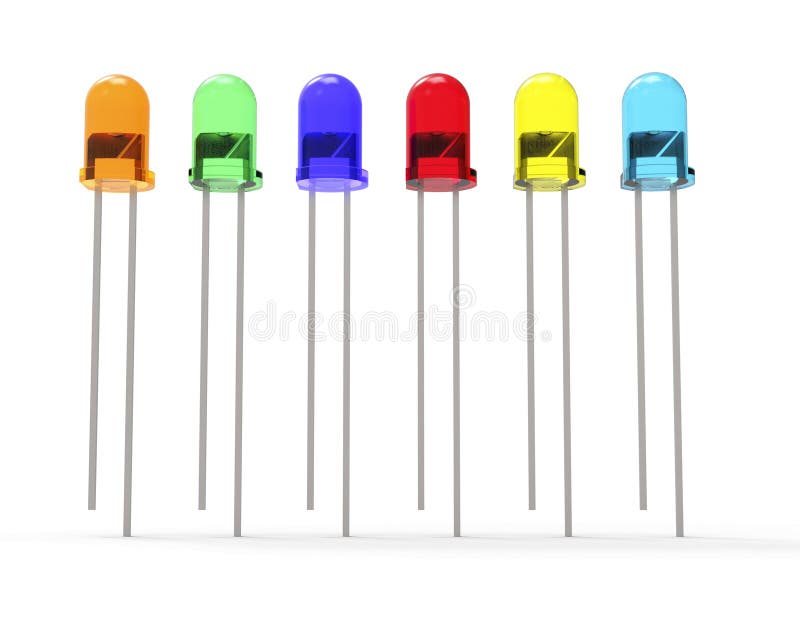 LED De Diverso Color Aislado En Un Fondo Blanco Stock de ilustración ...