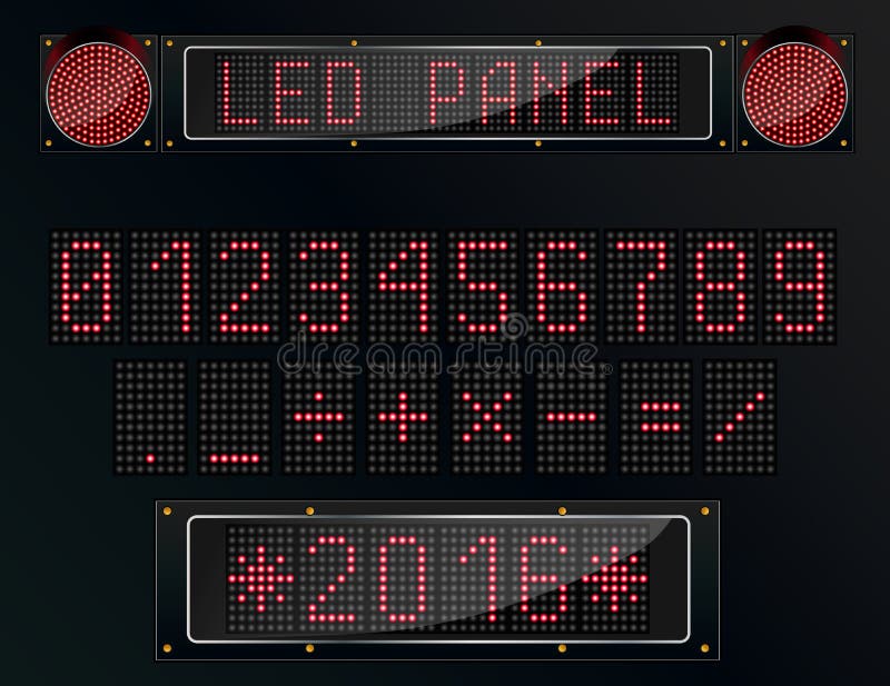 LED Digital Figure on Black Background Stock Vector - Illustration of ...