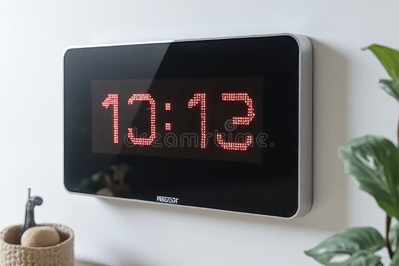 LED Digital Wall Clock with Flexible Display Options Stock Illustration ...