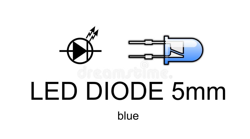 Led Diode Icon and Symbol, Blue Stock Illustration - Illustration of ...