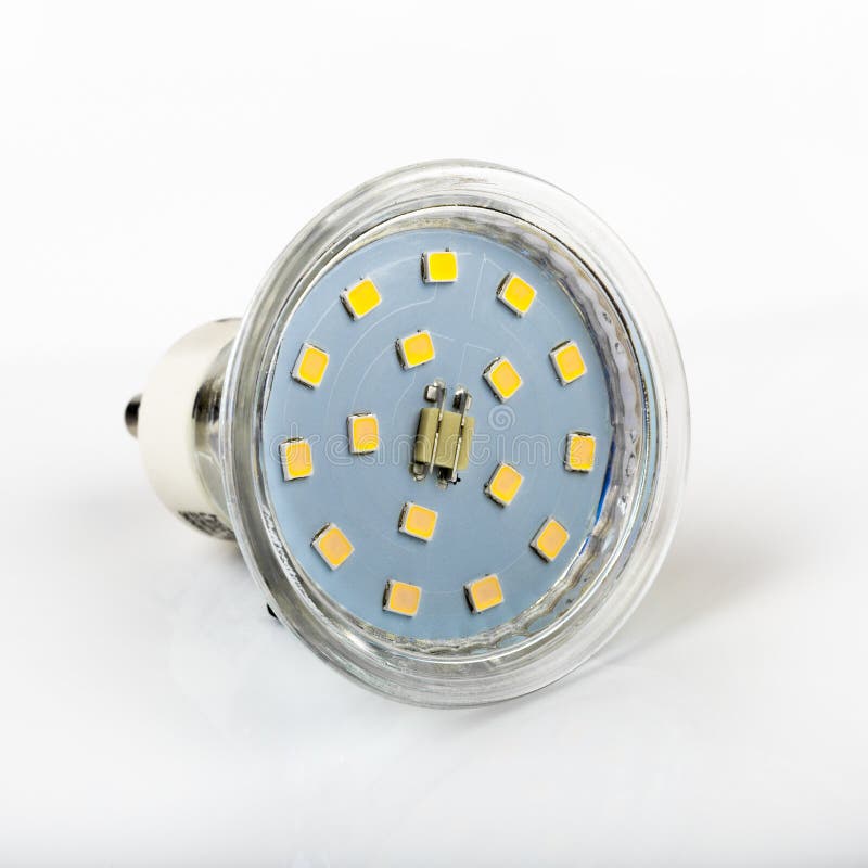 Led Diode Light Bulb on White Stock Image - Image of background, bulb ...
