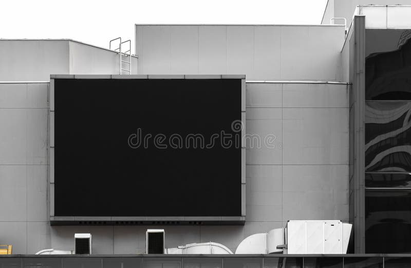 LED Display Billboard on Building Stock Illustration - Illustration of ...