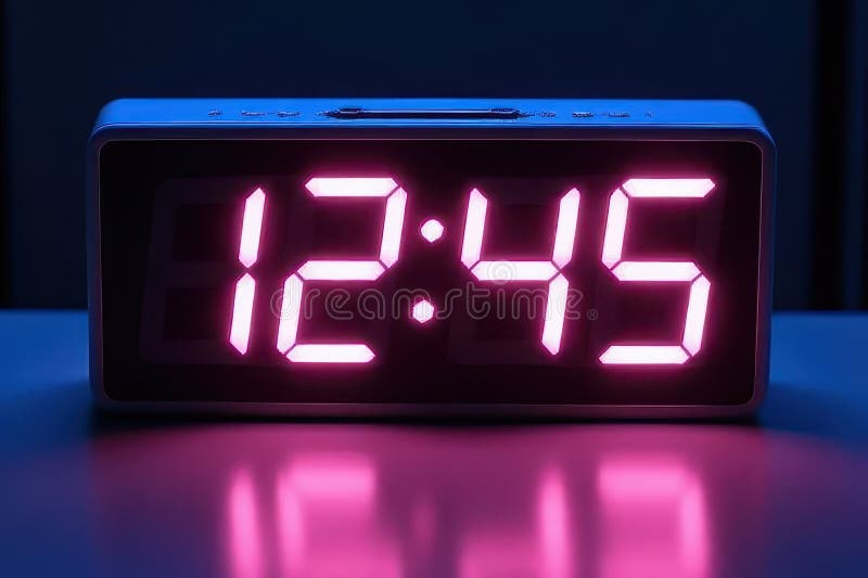 LED Display Clock stock illustration. Illustration of minimalist ...