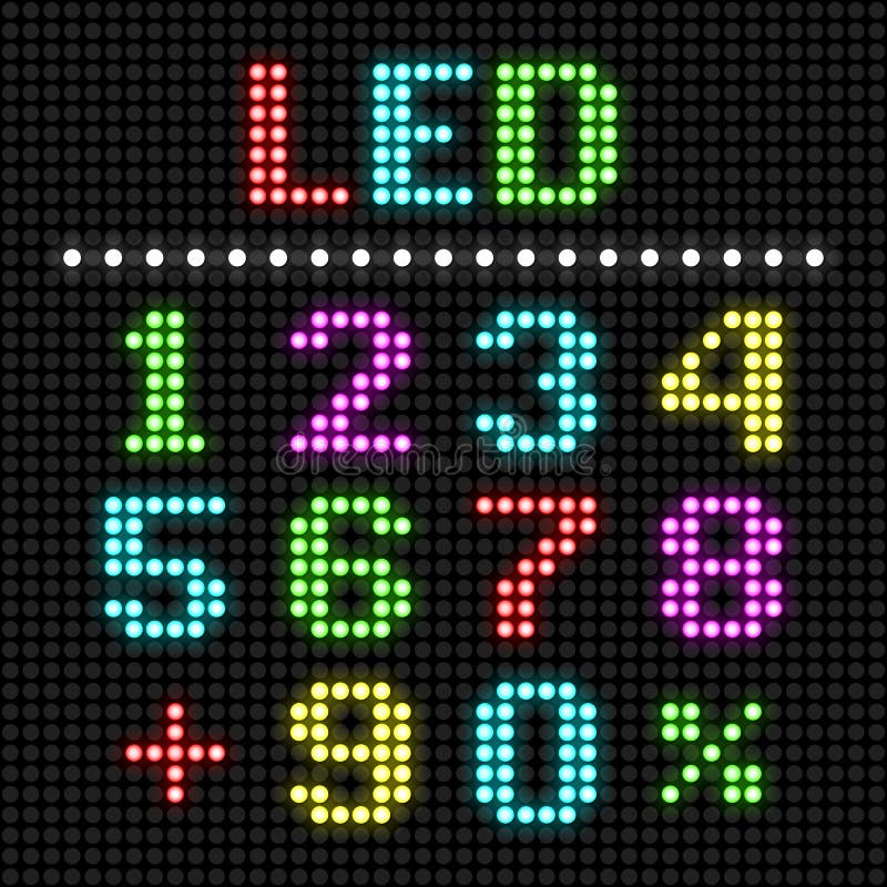 LED display numbers stock vector. Illustration of bright - 45205479