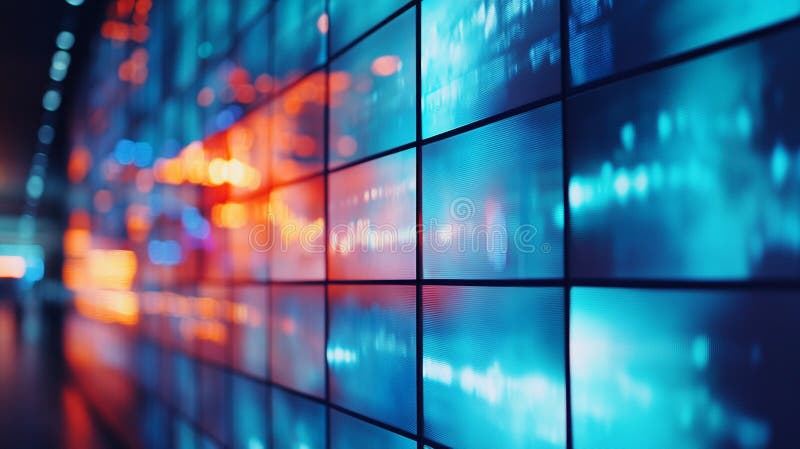 LED Display Wall Showcasing Colorful Lights and Patterns in a Modern ...