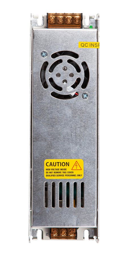 LED Driver Power Supply in Metal Housing Isolated on White Stock Image ...