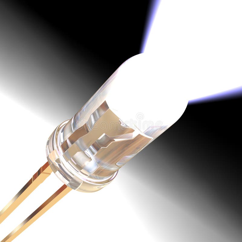 LED Emitting a White Light Beam Stock Illustration - Illustration of ...