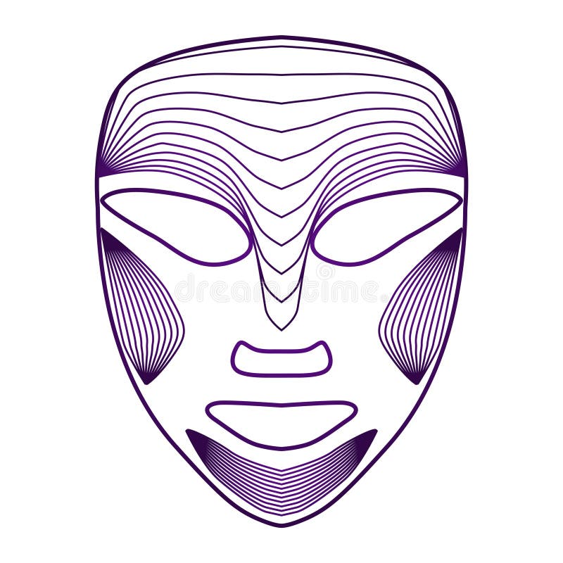 Led Face Mask Light Therapy on White Stock Vector - Illustration of ...