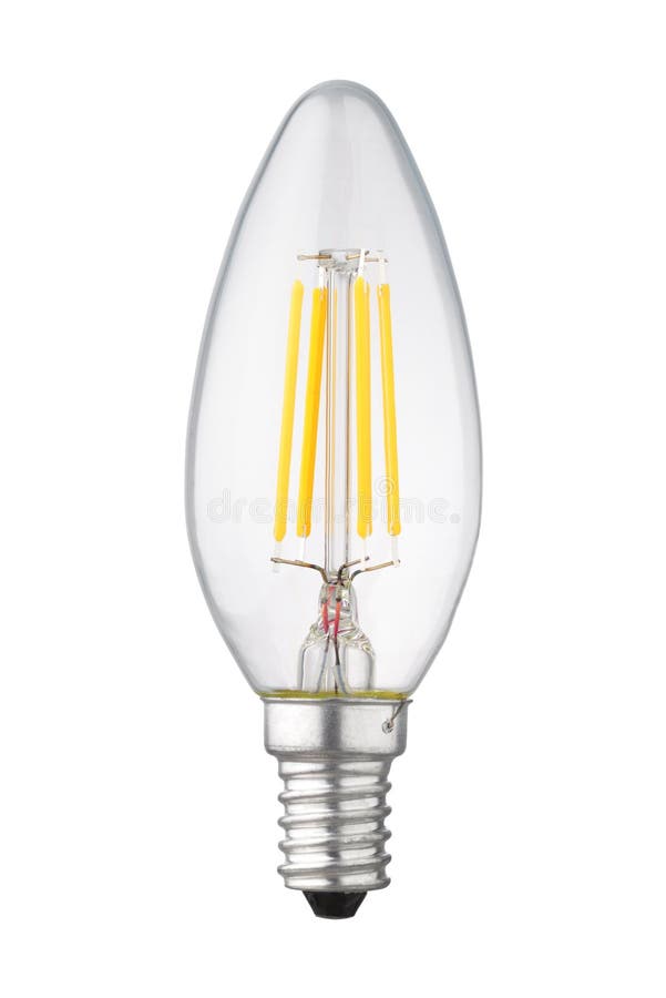 Transparent LED Filament Light Bulb on Black Slate Background Stock ...