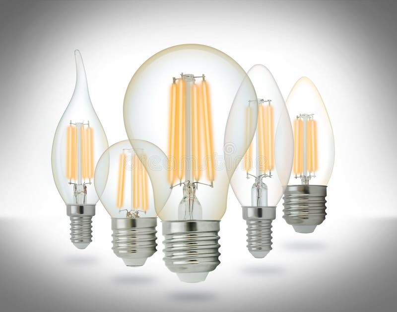 LED filament light bulb stock image. Image of watts, electricity - 68779089
