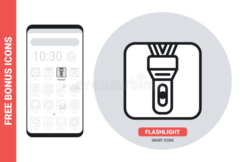 LED Flashlight Application Icon for Smartphone, Tablet, Laptop or Other ...
