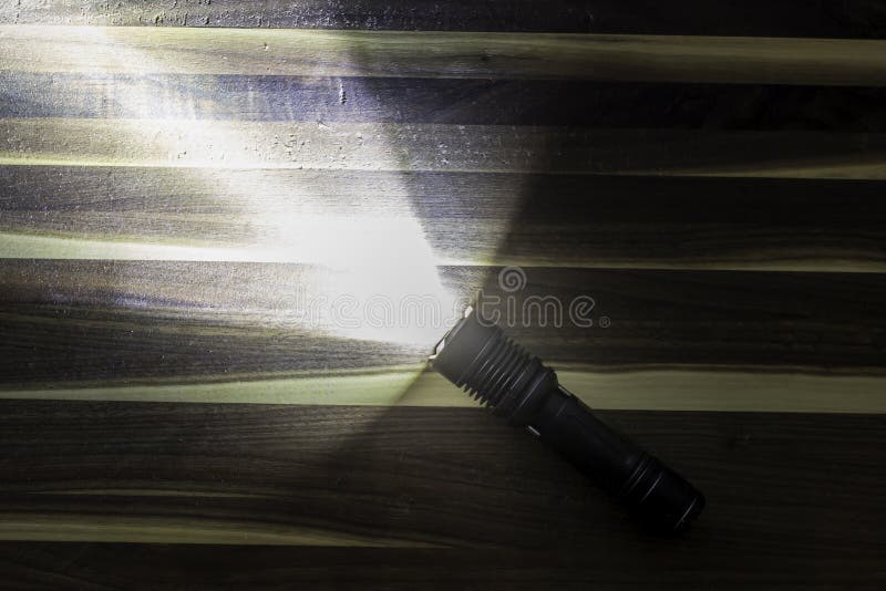 LED Flashlight Beam on Paper. Stock Photo - Image of battery, criminal ...