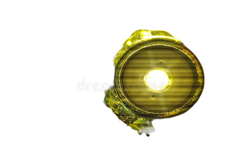 LED Flashlight Shines Brightly from the Front. Close-up View with White ...