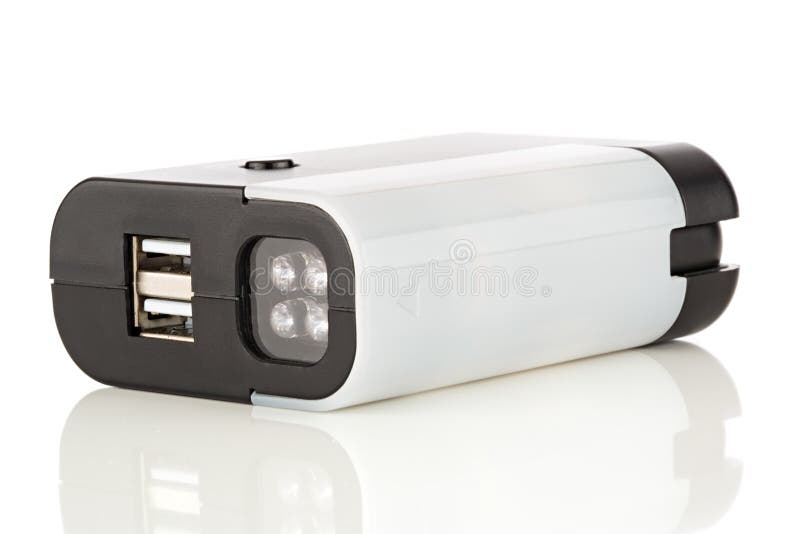 LED Flashlight with USB Ports Stock Photo - Image of reflection ...