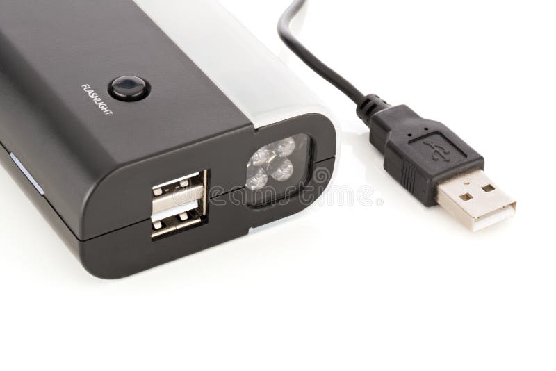 LED Flashlight with USB Ports Stock Photo - Image of reflection ...