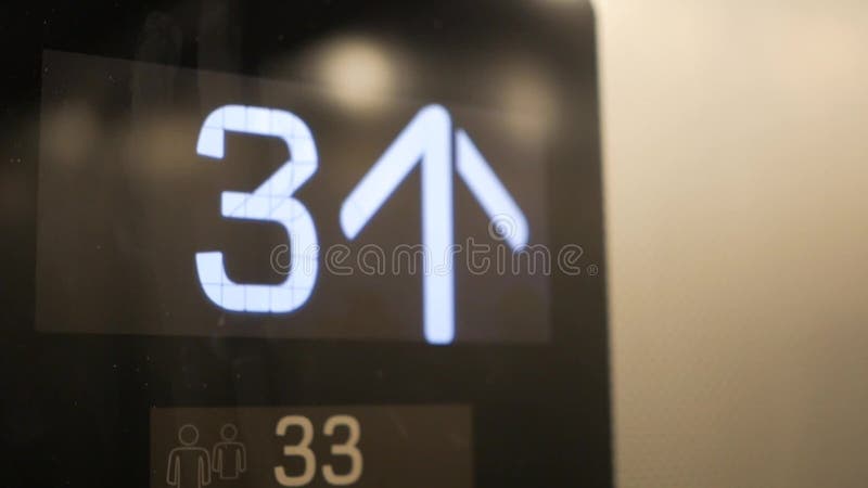 Elevator Goes Down. Lift Numbers Stock Footage - Video of touch, modern ...