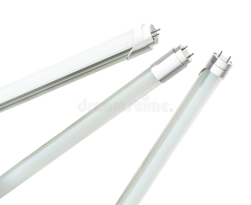 LED Fluorescence Tube on White Stock Image - Image of bulb ...