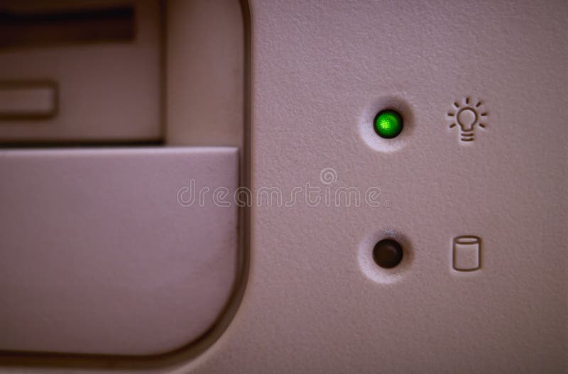 Led Green Light on Vintage Computer Case Background Stock Image - Image ...