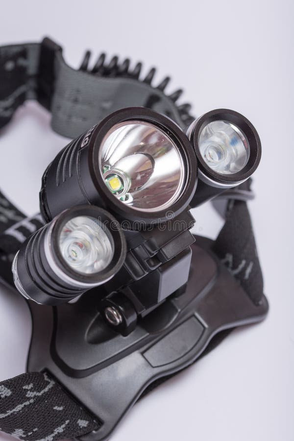 LED head lamp torch stock image. Image of single, metallic - 62385847
