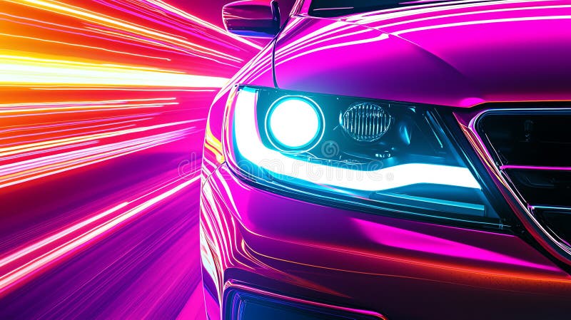 LED Headlight Bulb Poster, AI Generated Stock Illustration ...