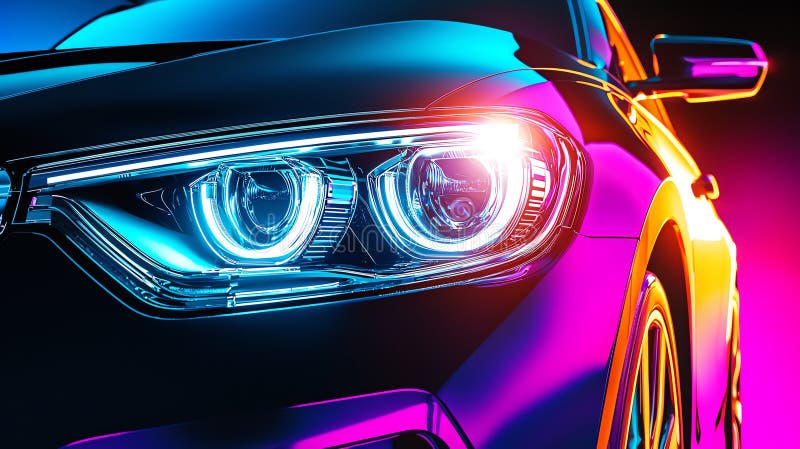 LED Headlight Bulb Poster, AI Generated Stock Illustration ...