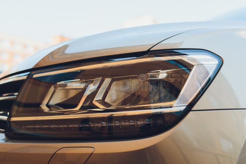 Led Headlight of Car, Image Close-up Part of Automobile. Stock Image ...