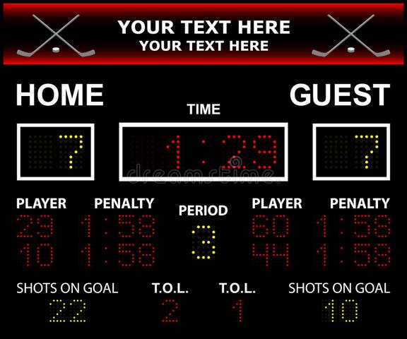 Led hockey scoreboard stock vector. Illustration of finish - 13279014