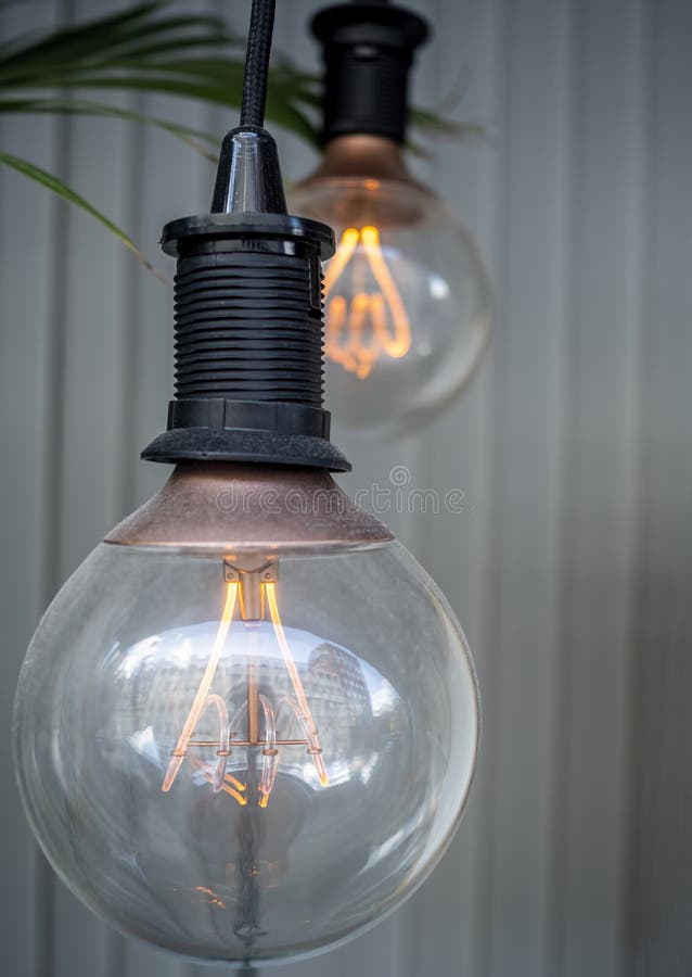 LED Incandescent Light Providing a Warm Orange Glow Stock Photo - Image ...