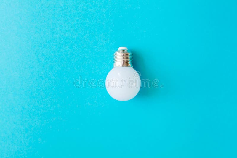 LED Lamp on Blue Background Stock Photo - Image of efficiency, icon ...