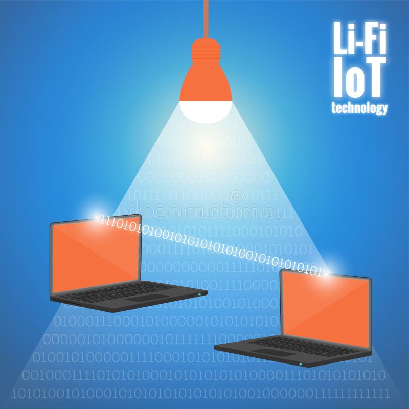 Led Lamp is Emitting Light with Data, IoT Concept Stock Vector ...