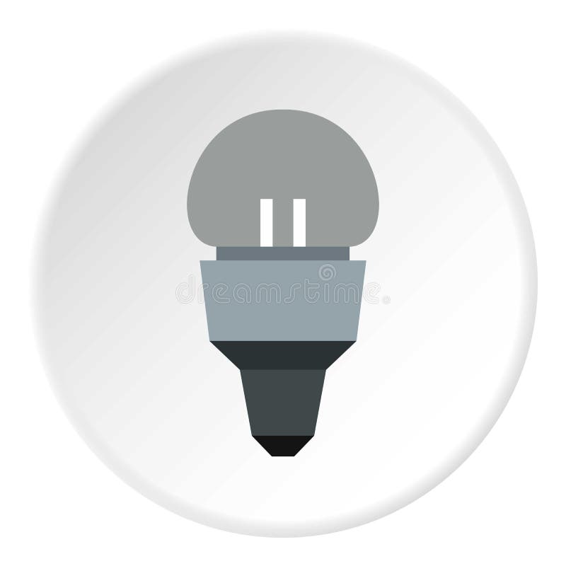 Led lamp icon, flat style stock illustration. Illustration of ...