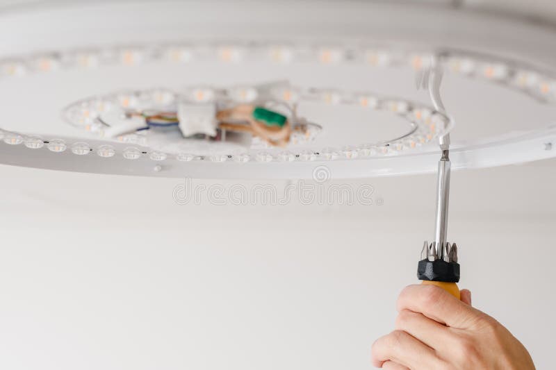 Led lamp installation stock photo. Image of illumination - 254742512