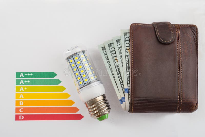 LED lamp and money stock photo. Image of currency, economy - 82342896