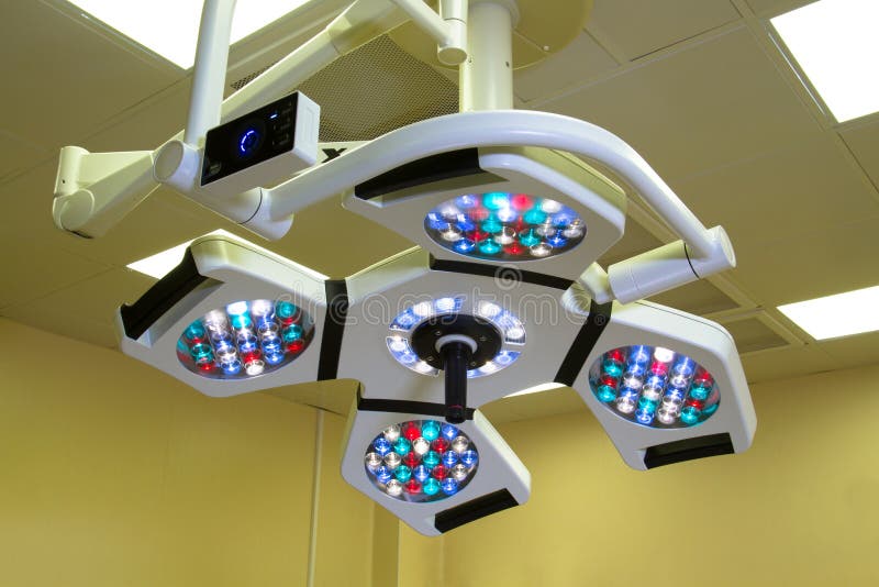 LED Lamp in the Operating Room Stock Image - Image of technology ...