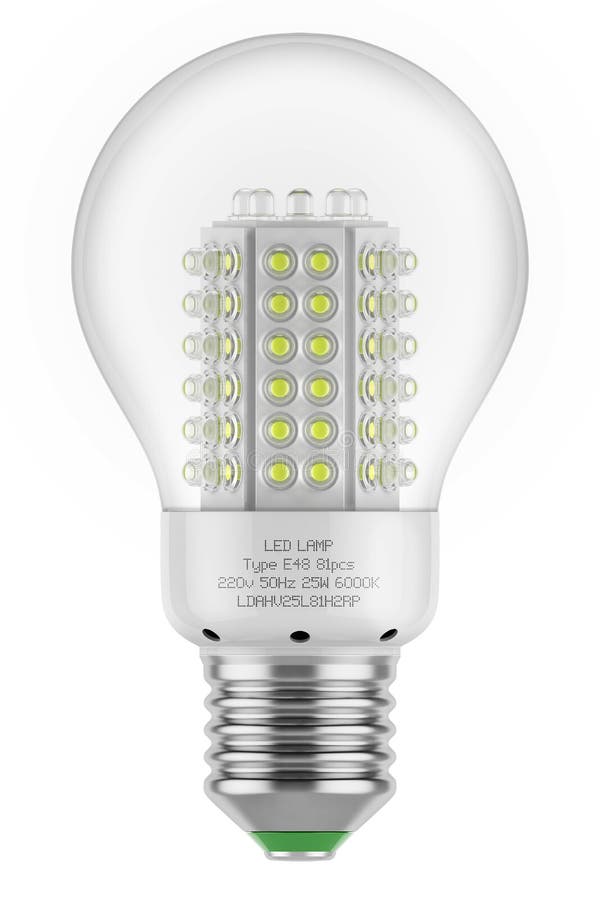 Energy Saving LED Lamp And Packaging Isolated 3d Stock Illustration ...