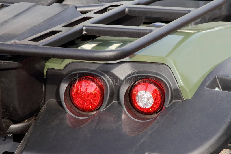 LED lamps of ATV. stock image. Image of back, rear, tail - 128119707