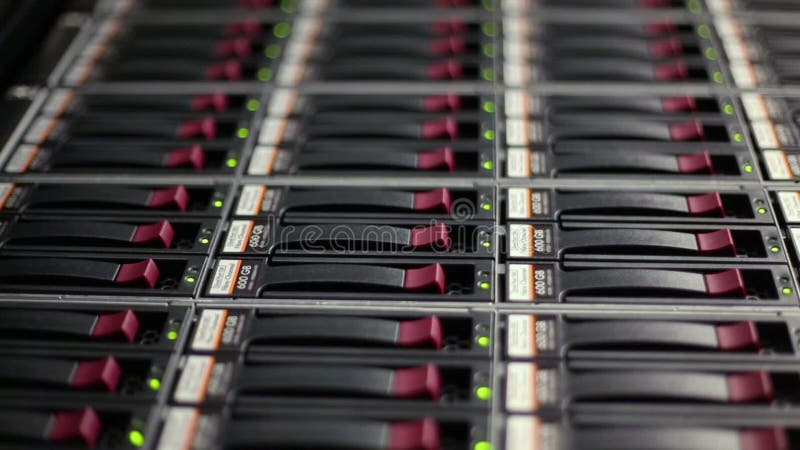 LED Lamps Flash in Data Server with Multiple Hard Stock Footage - Video ...